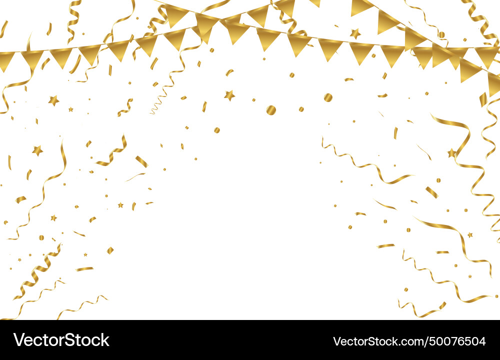 Golden Confetti Tinsel Fall Royalty Free Vector Image