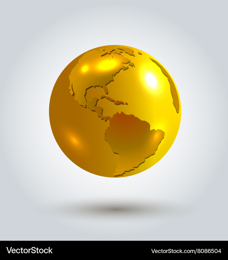Golden earth Royalty Free Vector Image - VectorStock