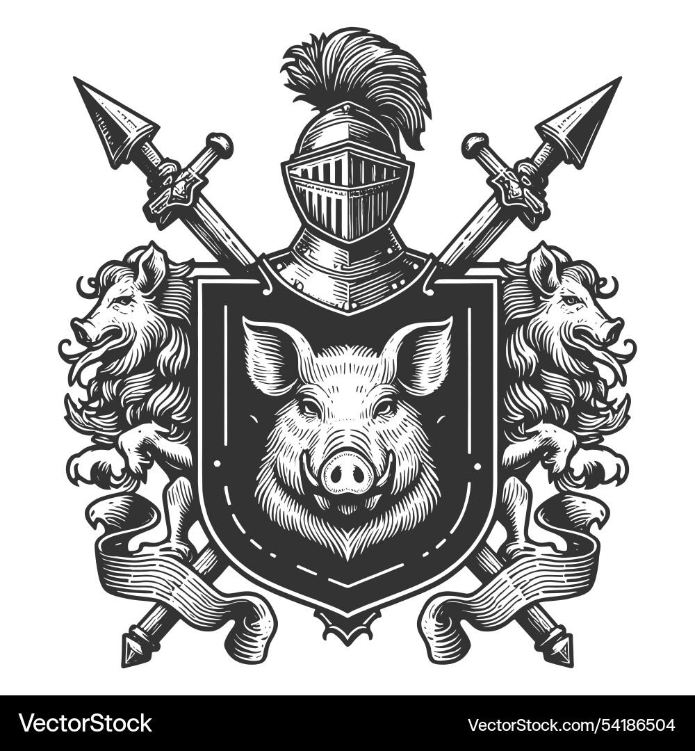 Mittelalterlicher Boar Crest Ritter Helm Schwerter