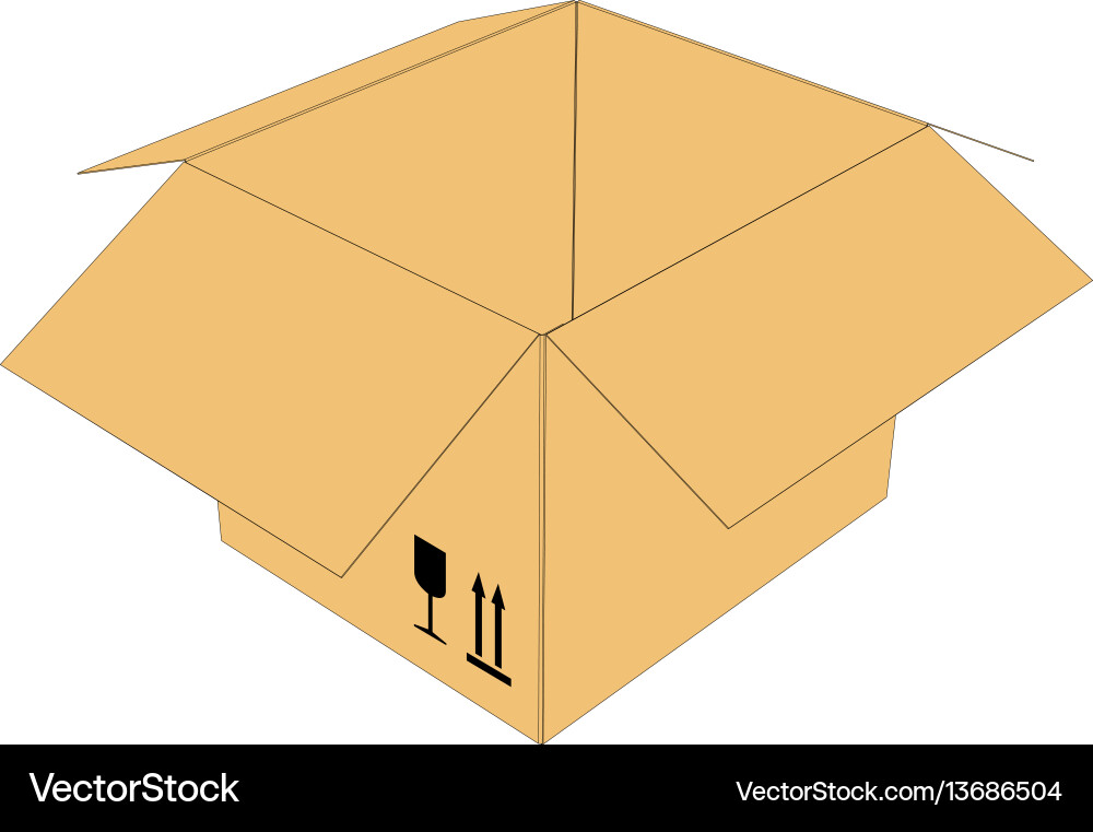 Open carton box Royalty Free Vector Image - VectorStock