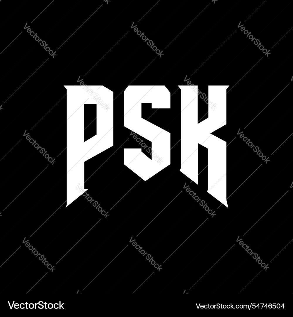 Psk letter logo design for technology company Vector Image