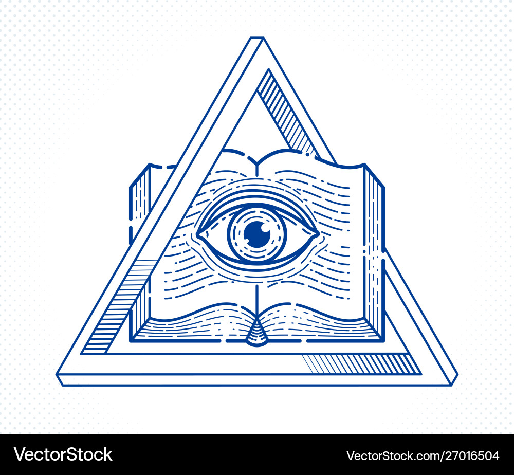 Secret knowledge vintage open book with all Vector Image
