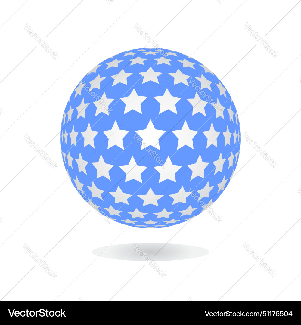Stars pattern on ball Royalty Free Vector Image
