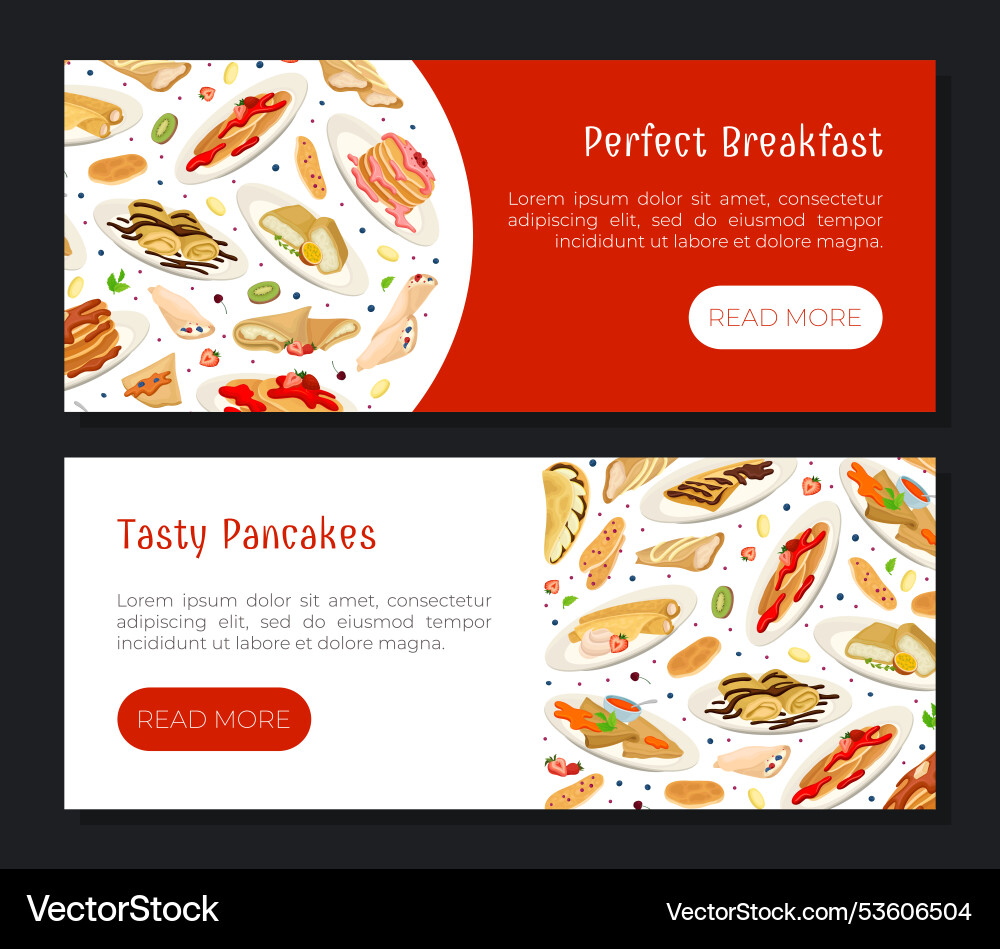 Sweet pancake breakfast food banner design Vector Image