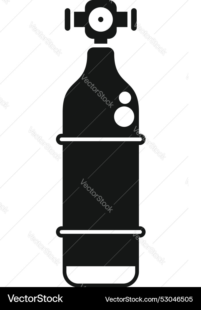 Black oxygen cylinder icon representing diving Vector Image
