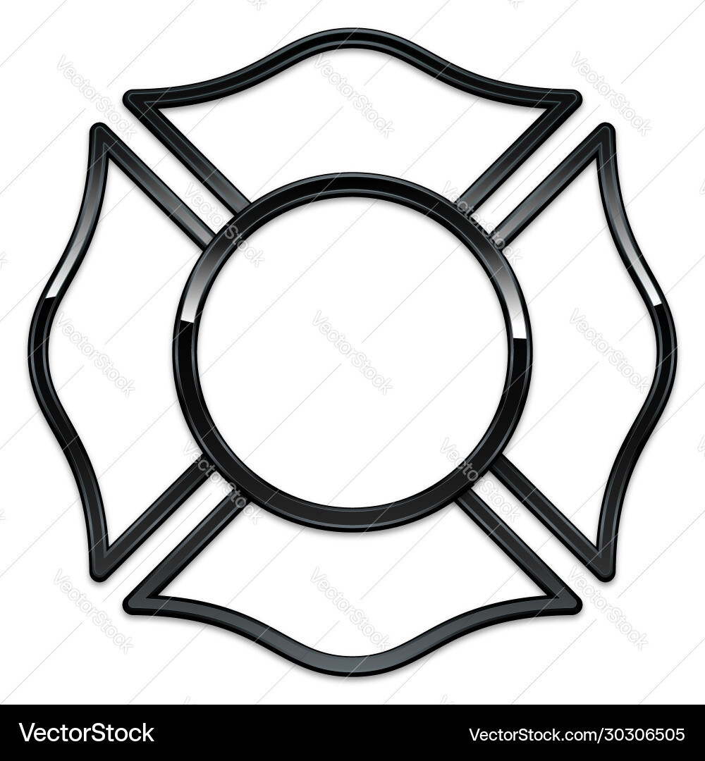 Blank fire department logo base black chrome trim Vector Image