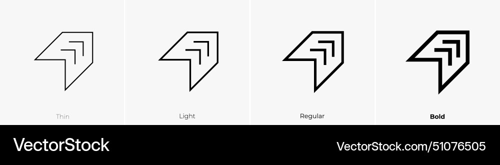 Chevron icon thin light regular and bold style Vector Image
