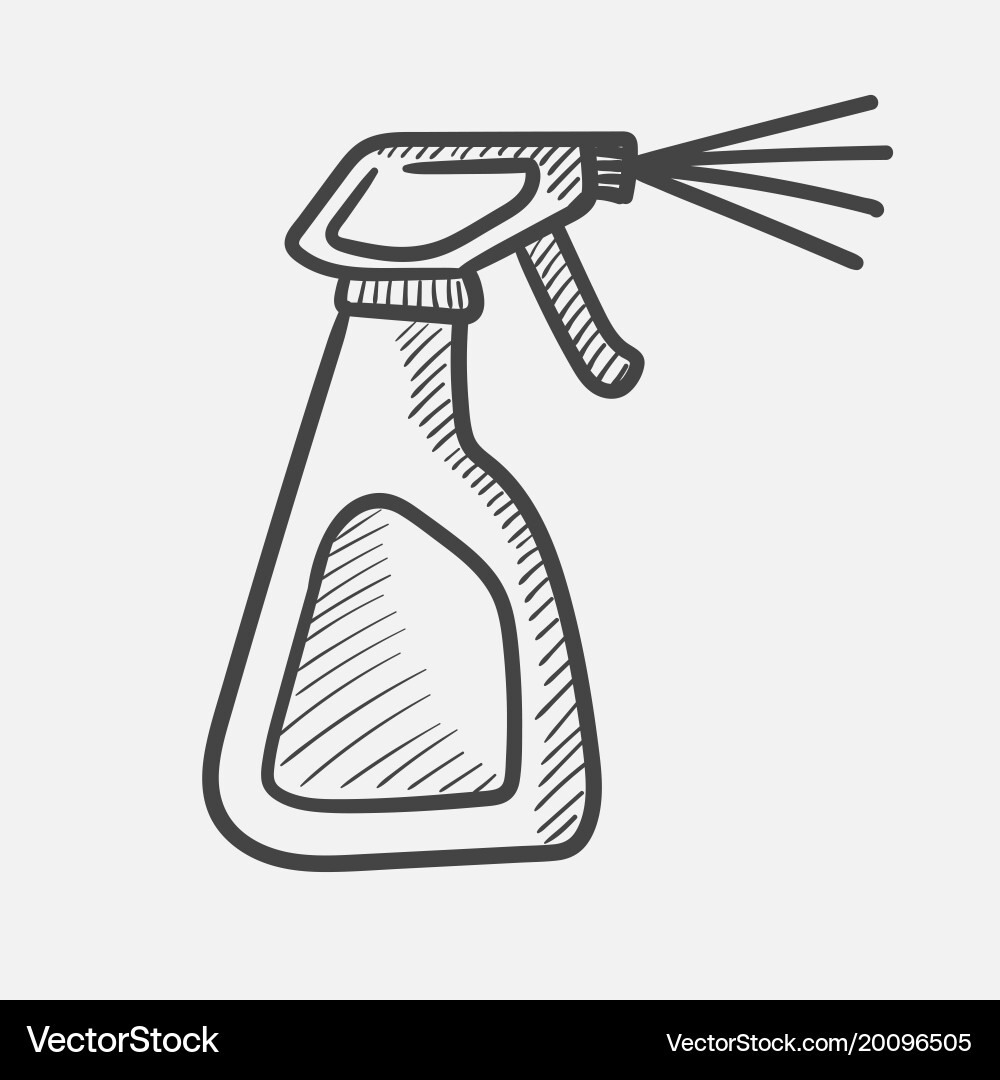Cleaning spray bottle hand drawn sketch icon Vector Image
