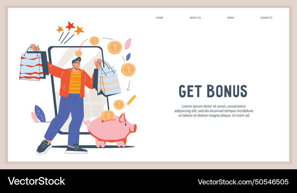 Customer bonus program rewards system Royalty Free Vector