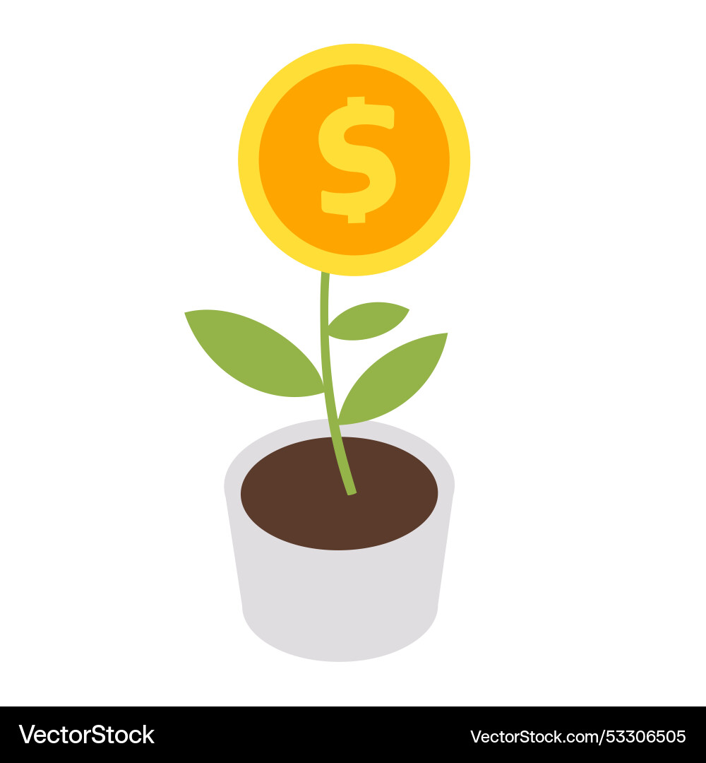 Dollar money tree plant Royalty Free Vector Image