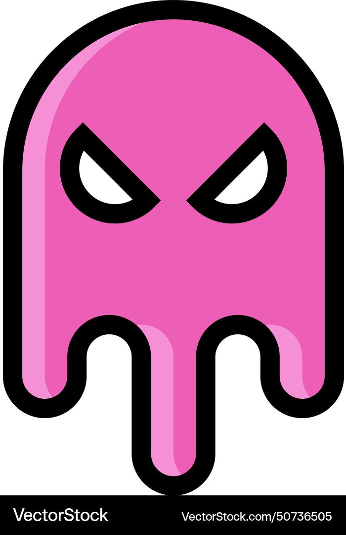 Evil ghost logo color funny shape icon Royalty Free Vector