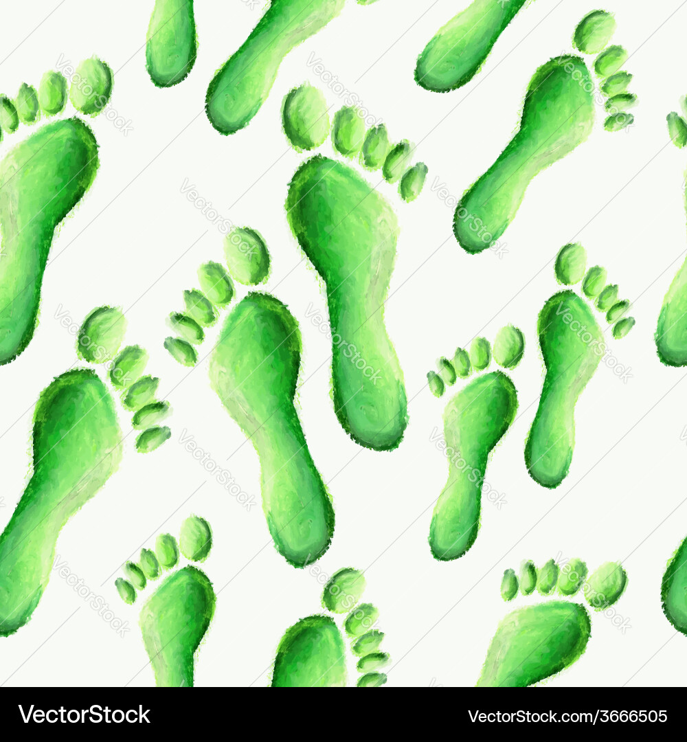 Green footprint pattern background Royalty Free Vector Image