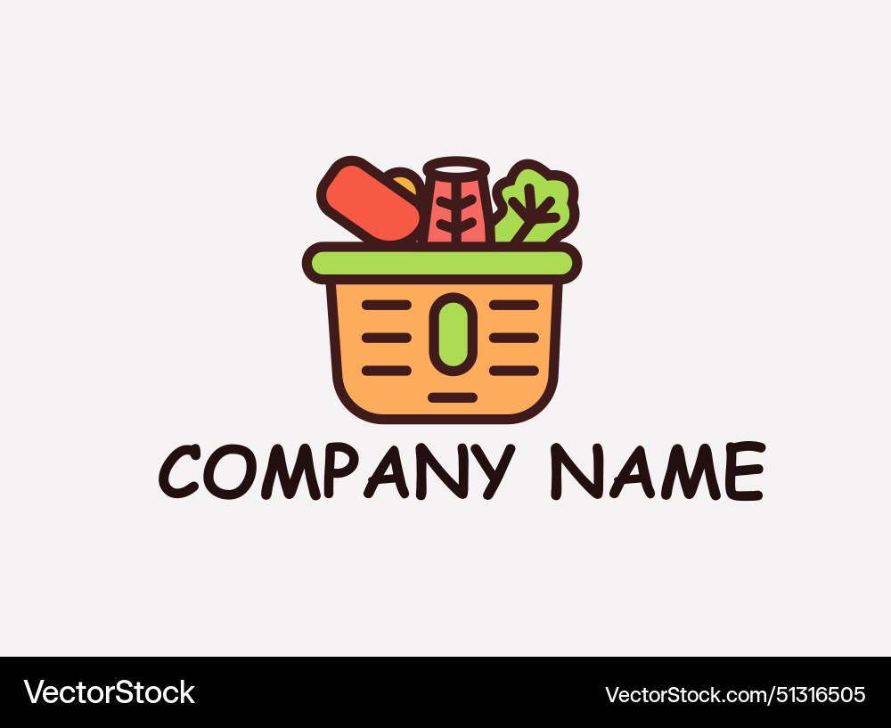 Grocery shop logo design Royalty Free Vector Image