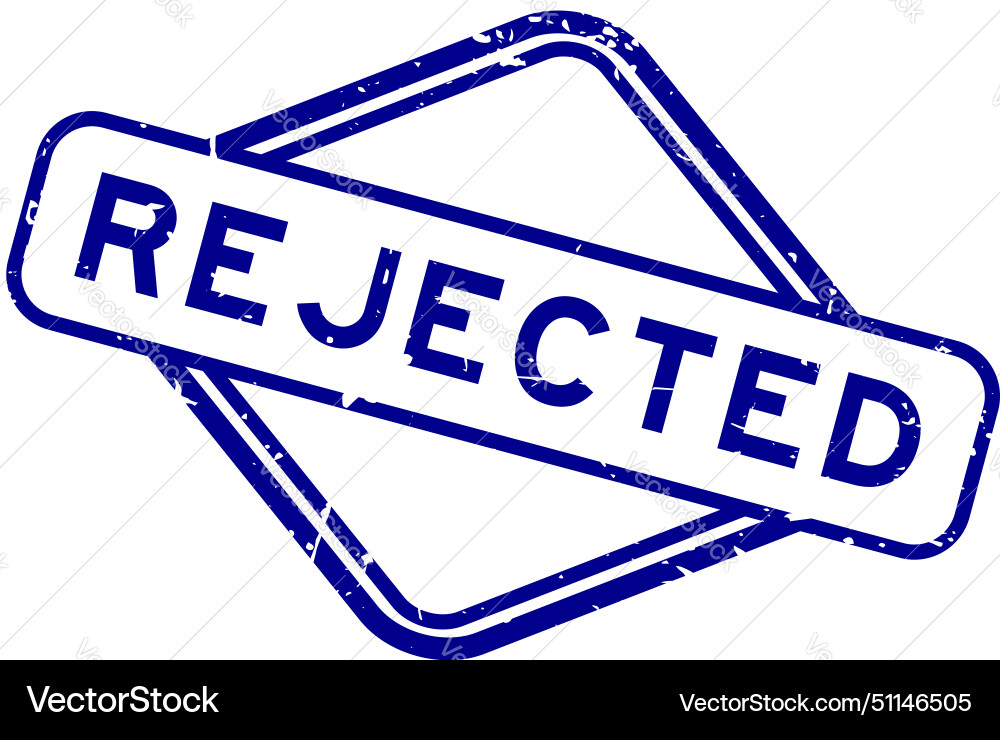 Grunge blue rejected word rubber seal stamp Vector Image