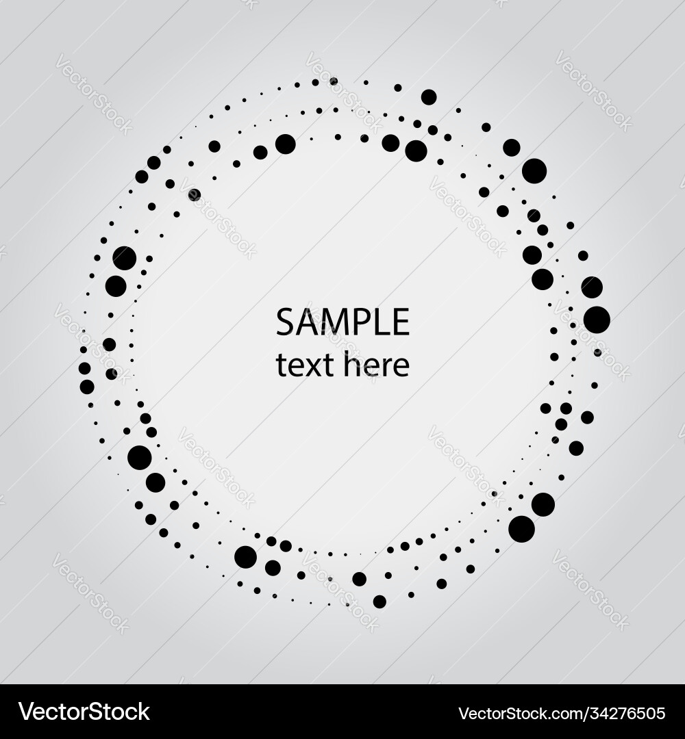 Halftone dotted black stripes in circle form Vector Image