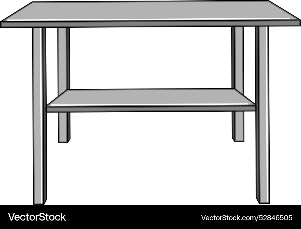 Home metal table cartoon Royalty Free Vector Image