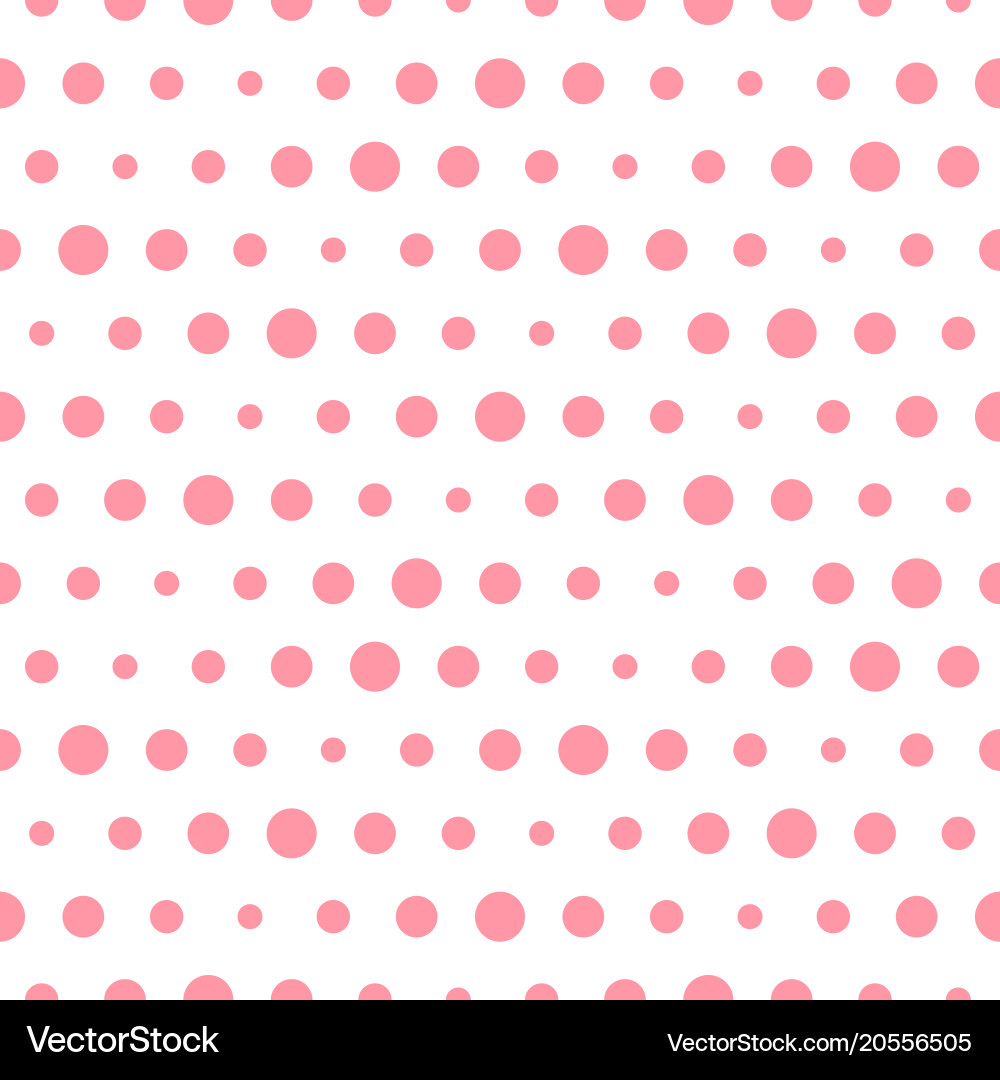 Pink polka dot seamless pattern with circles Vector Image