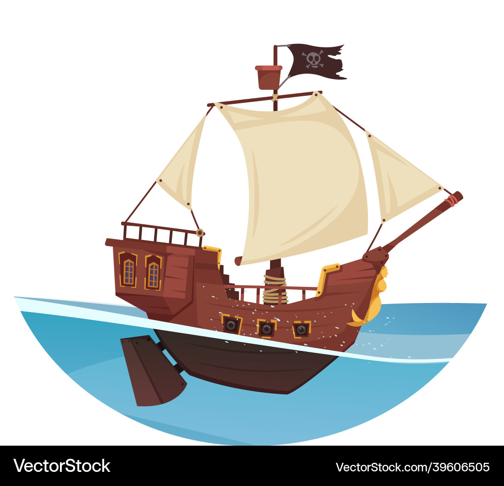 Pirate ship Royalty Free Vector Image - VectorStock