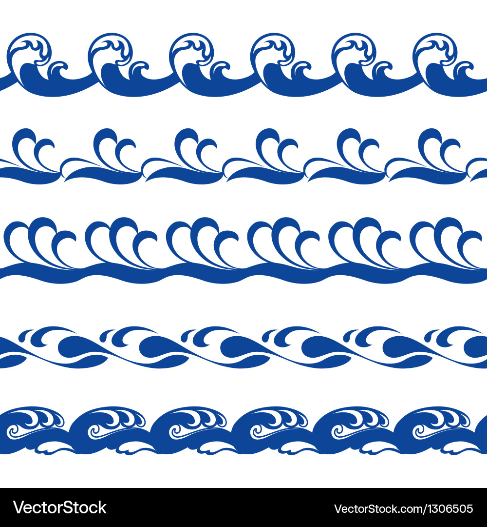 Wave borders Royalty Free Vector Image - VectorStock