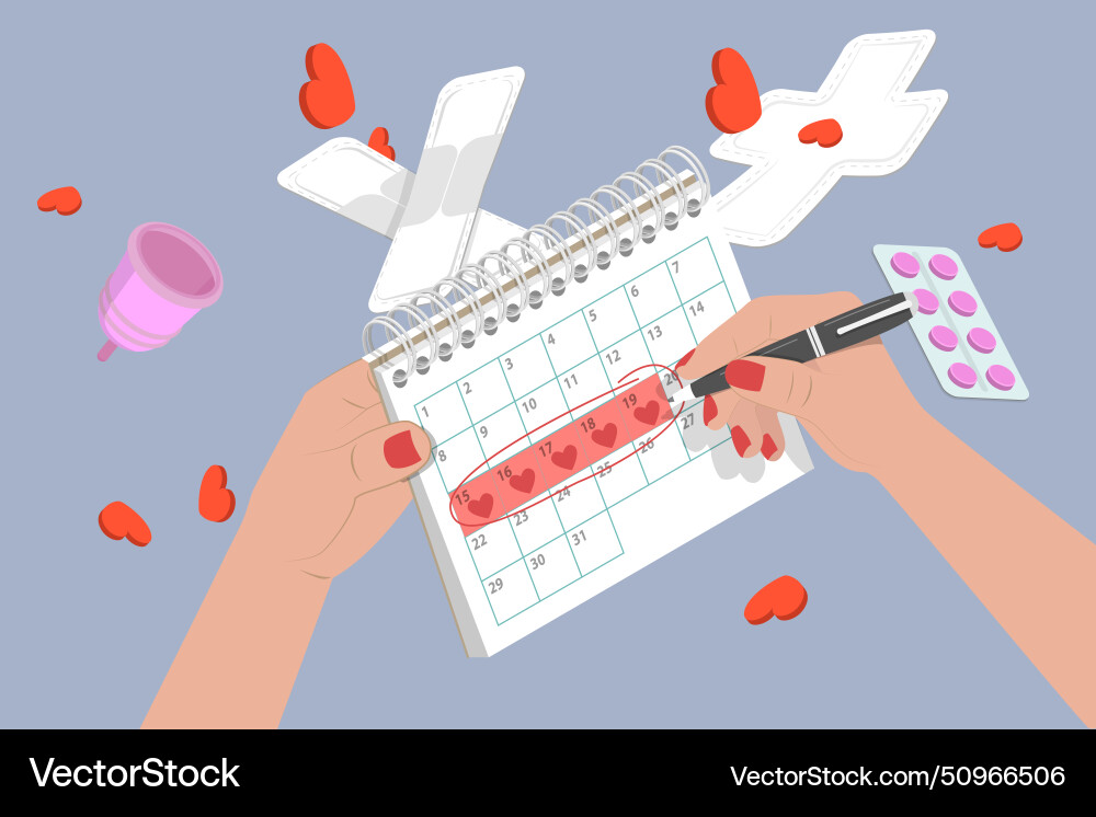 3d isometric flat of menstrual Royalty Free Vector Image
