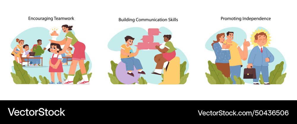 Child development set flat Royalty Free Vector Image