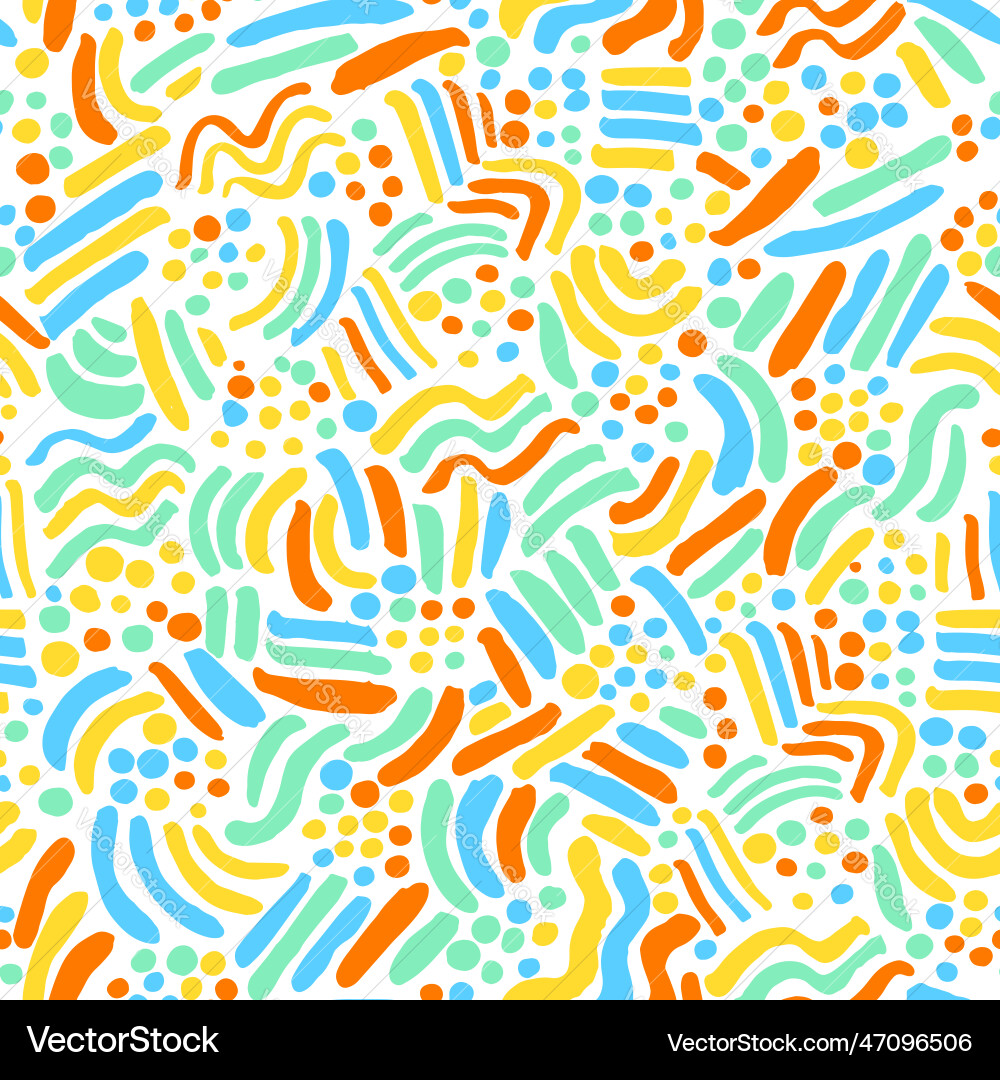 Colorful stripes dots and doodle Royalty Free Vector Image