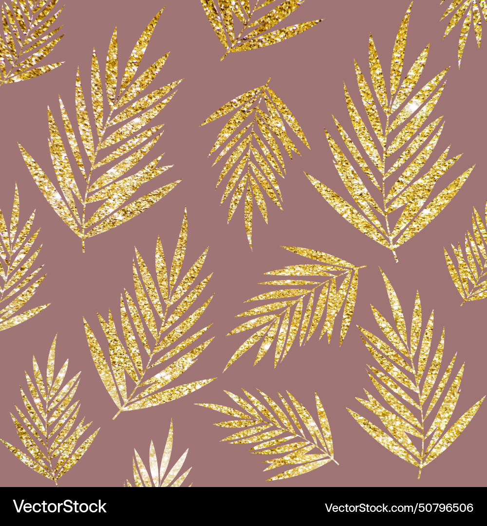 Elegant background with glittery gold leaf Vector Image