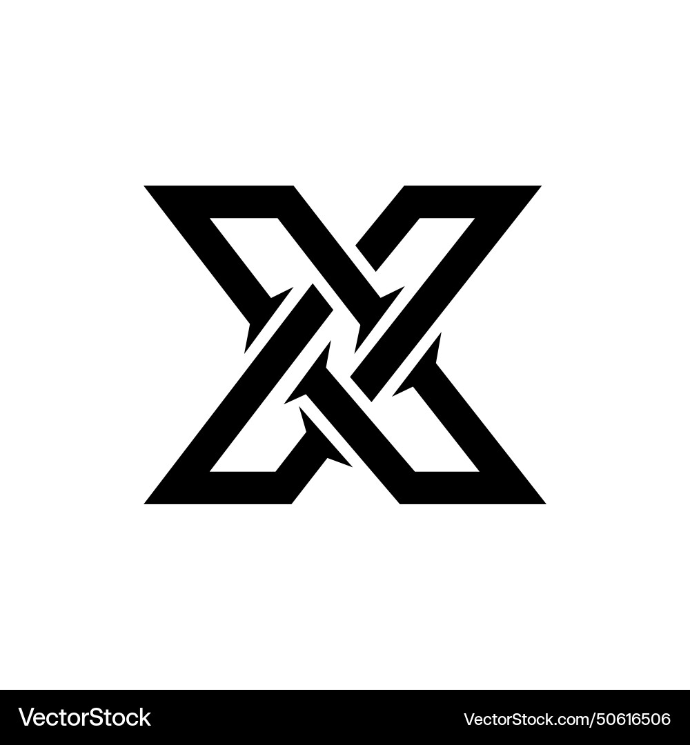 Letter x modern shape with stylish gaming Vector Image