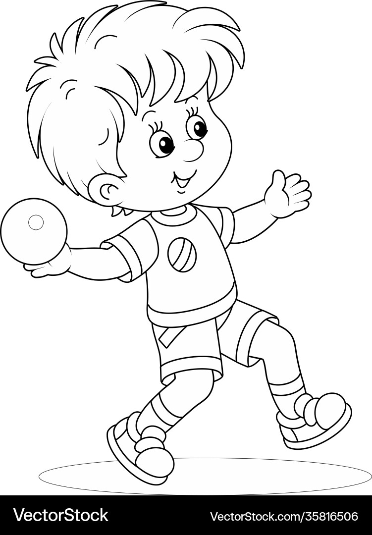 Little boy throwing a ball at range Royalty Free Vector