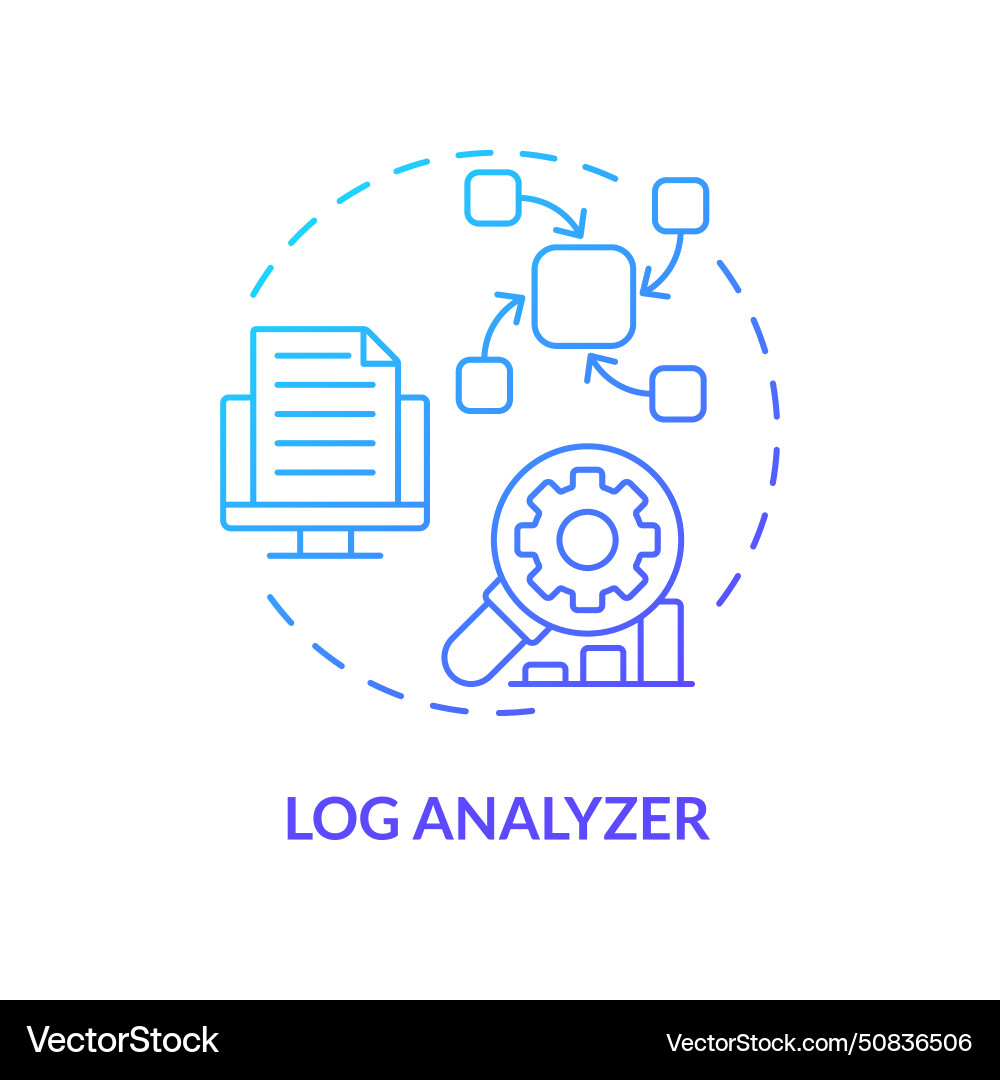 Log analyzer blue gradient concept icon Royalty Free Vector