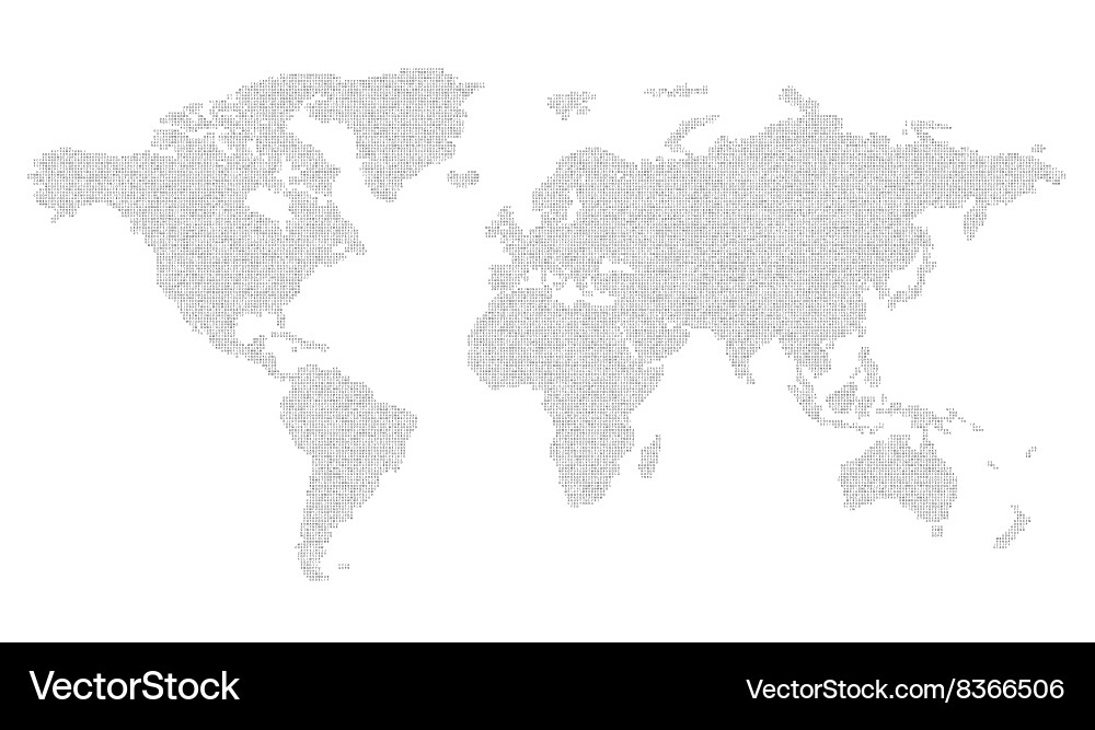 Map of the world letters Royalty Free Vector Image