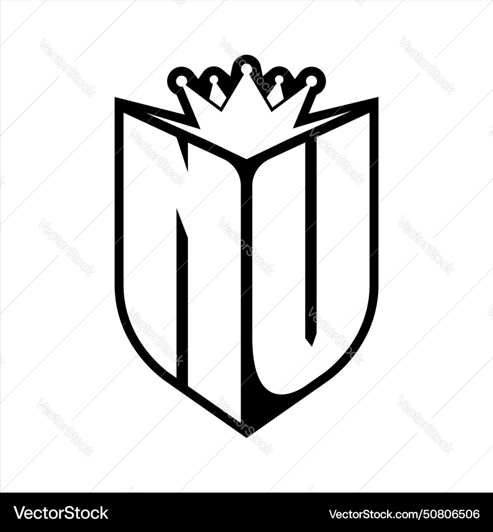 Nv letter bold monogram with shield shape Vector Image
