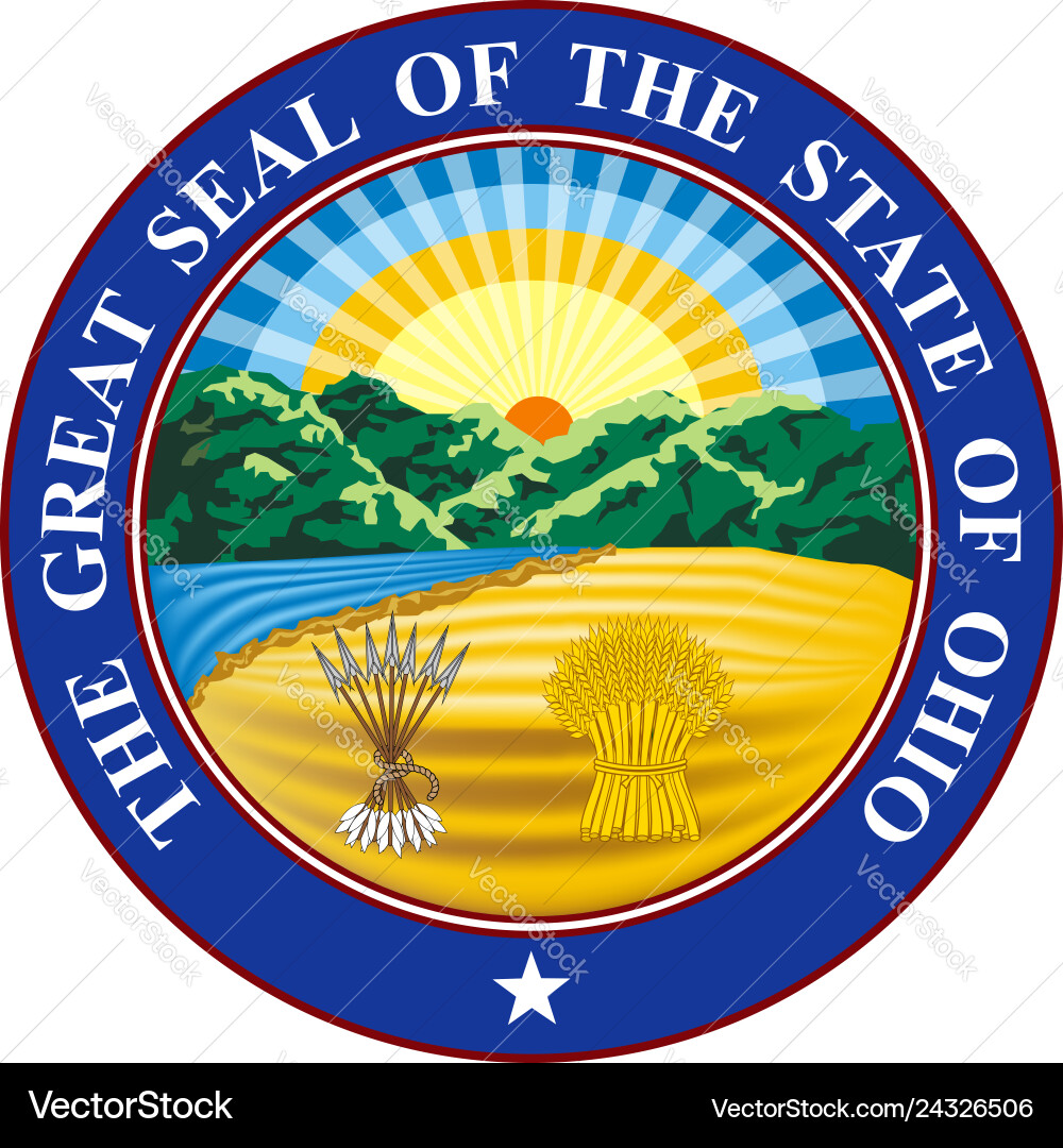 Ohio State Coat of Arms Royalty Free Vector Image