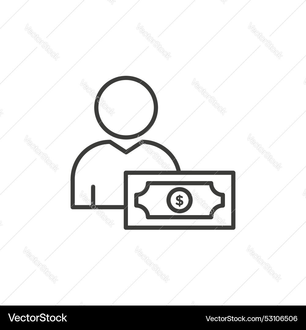 Personal loan line icon isolated on white Vector Image