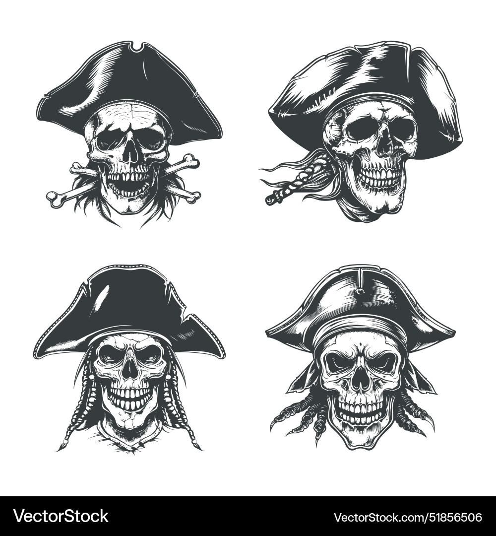 Pirate skull clipart Royalty Free Vector Image