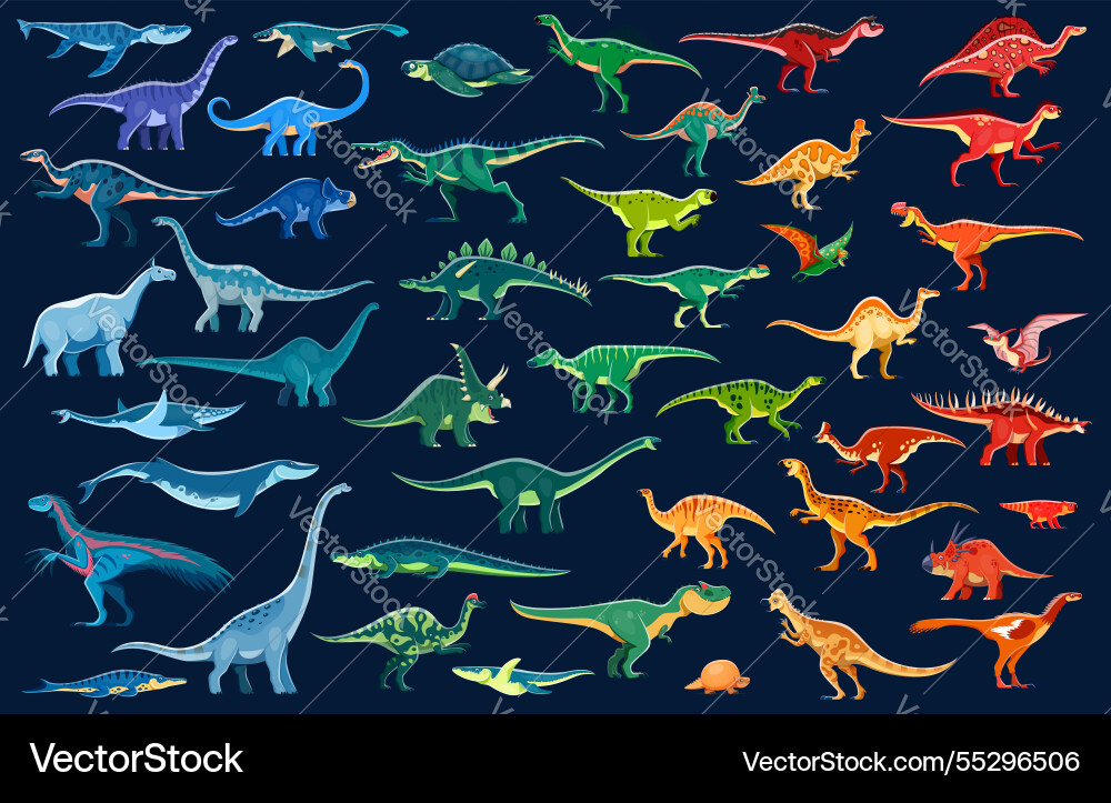 Prehistoric Dinosaur Infographics Royalty Free Vector Image