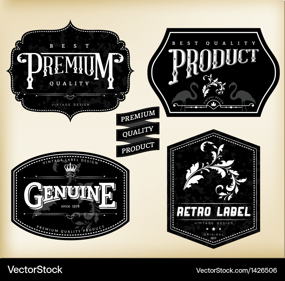 Retro labels Royalty Free Vector Image - VectorStock
