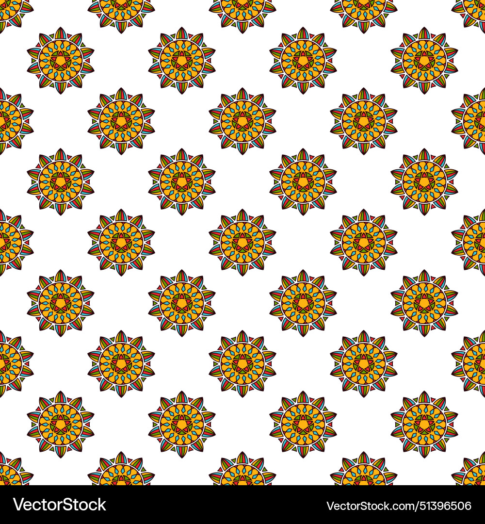 Seamless mandala pattern Royalty Free Vector Image