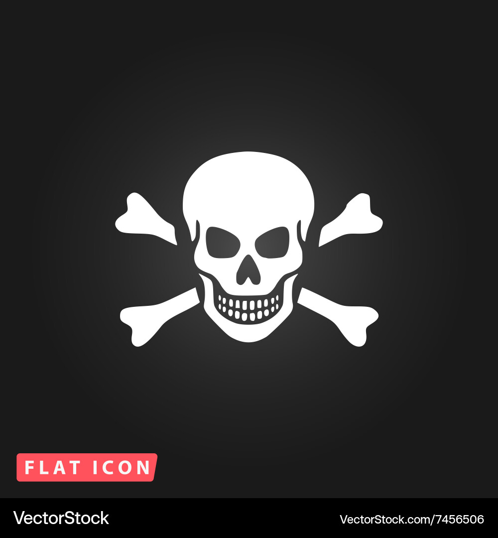 Skull and crossbones icon isolated Royalty Free Vector Image