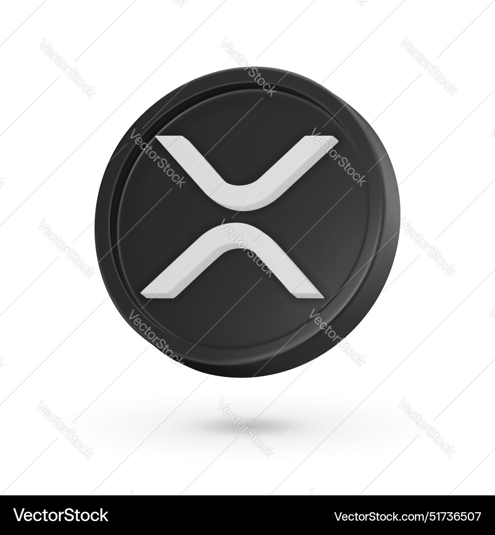 3d coin cryptocurrency symbol ripple xpr Vector Image