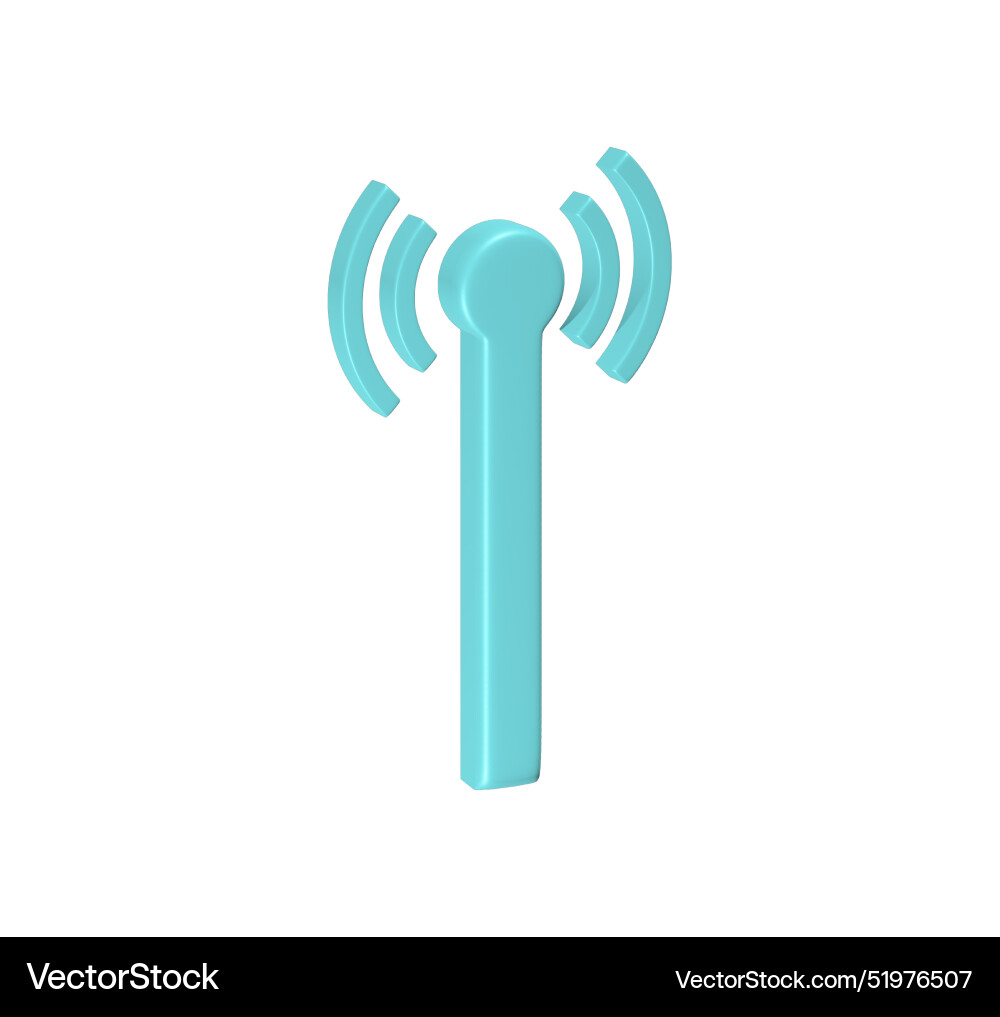 3d wireless network icon Royalty Free Vector Image