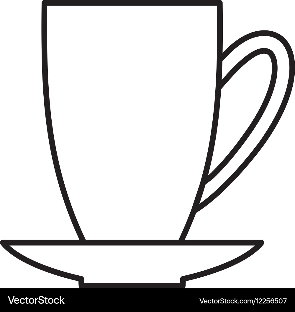 Coffee outline digital icon Royalty Free Vector Image