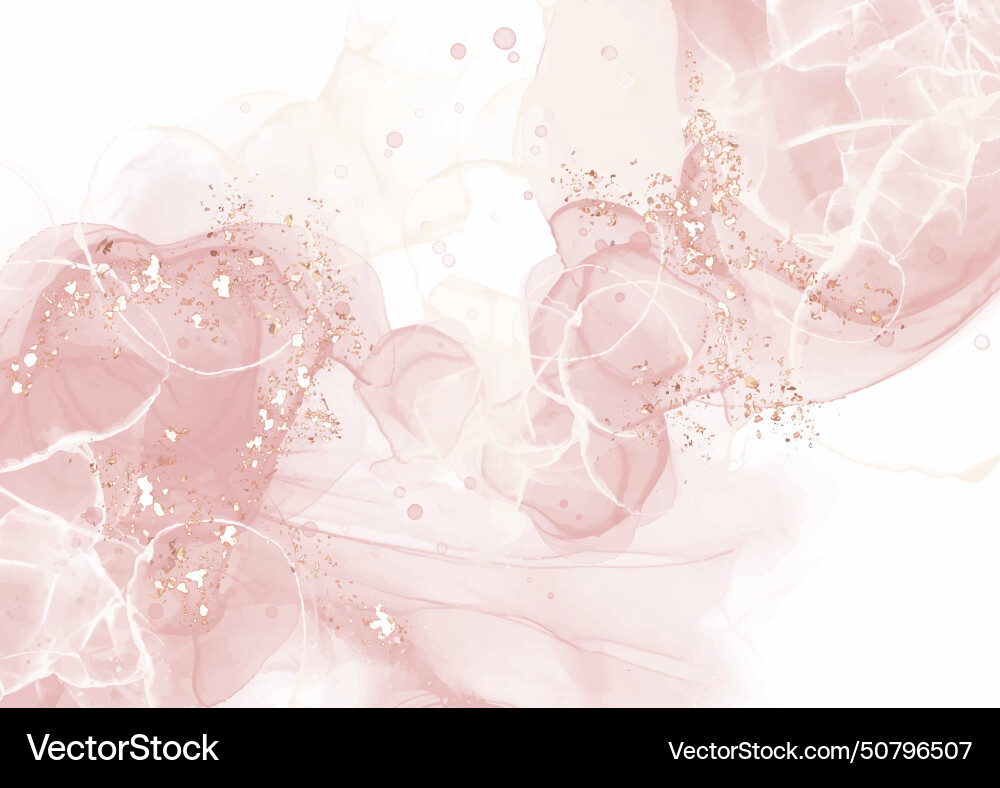 Elegant pastel pink hand painted alcohol ink Vector Image