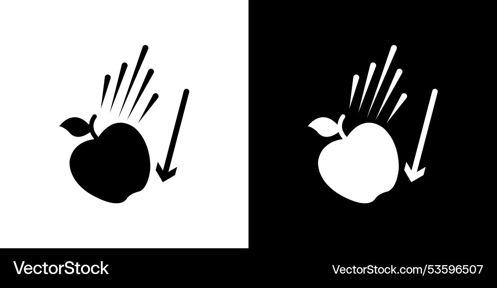 Gravity icon isolated flat in outline Royalty Free Vector