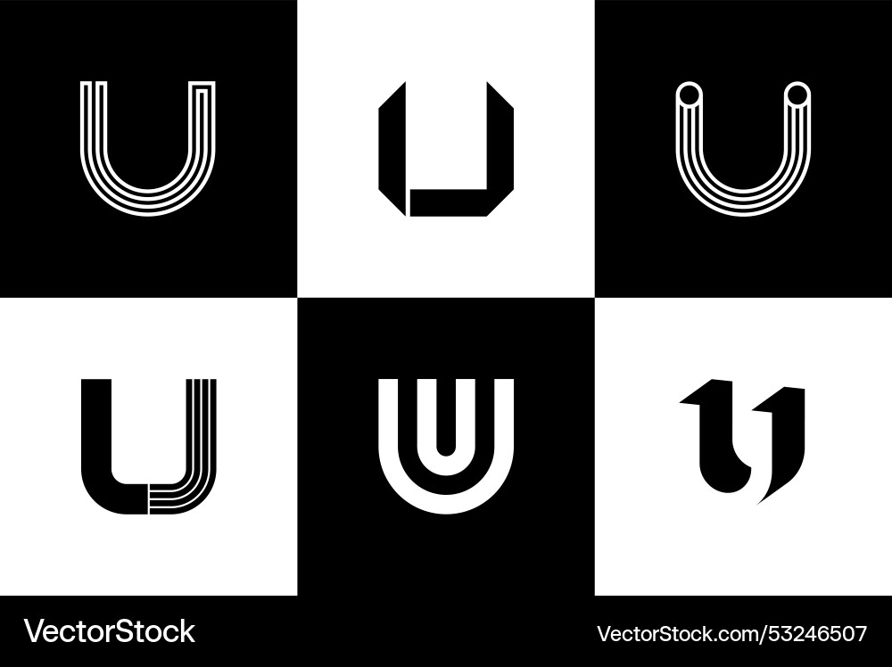 Letter u fonts and logo design Royalty Free Vector Image