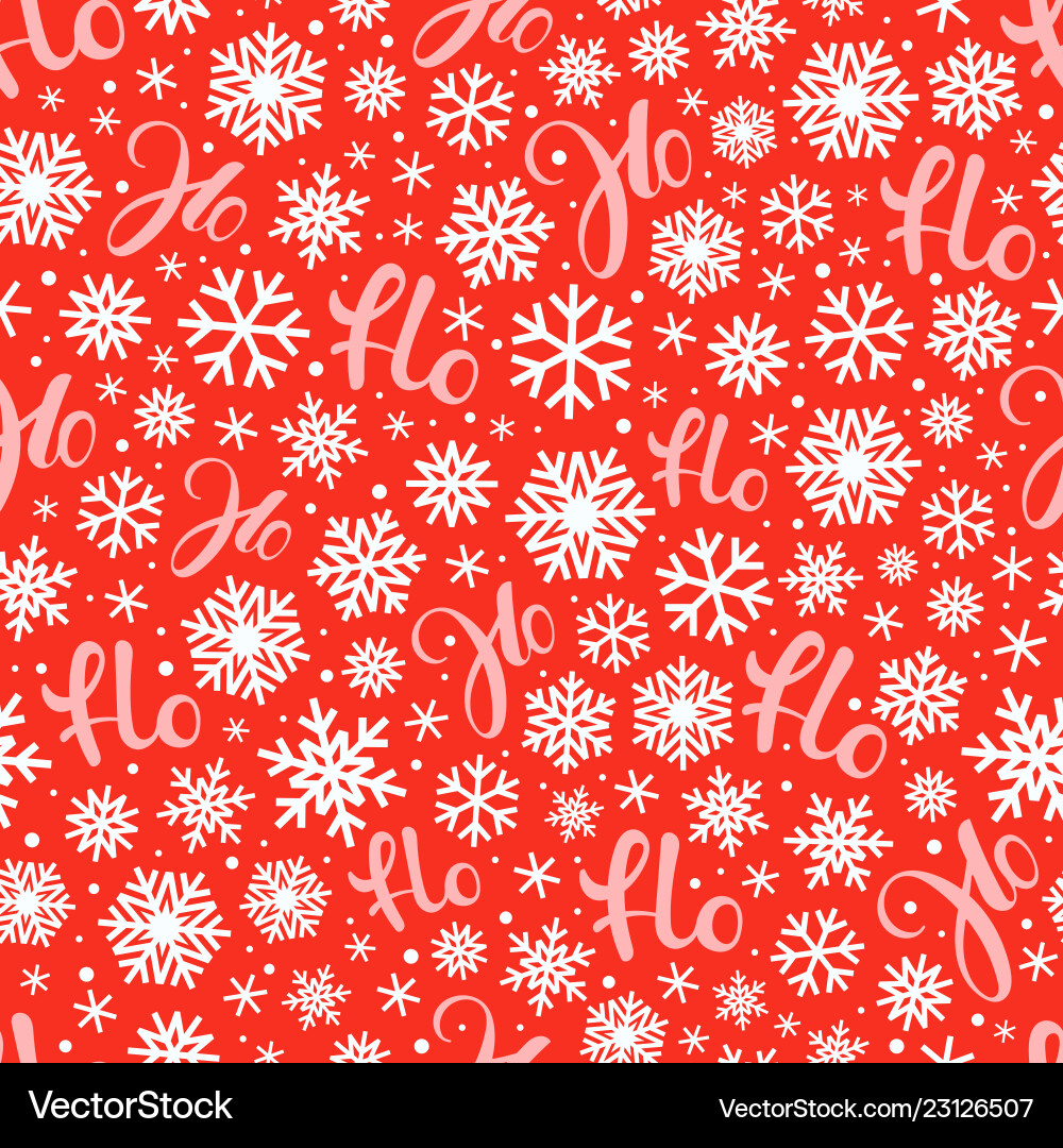 Santa says hohoho red pattern seamless texture Vector Image
