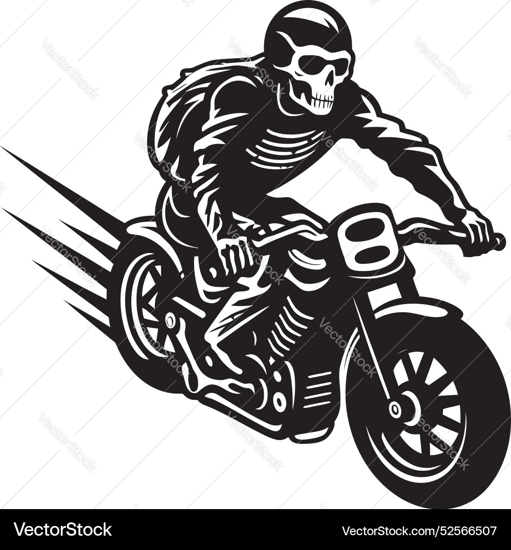 Skull cruiser biker skeleton in black leather Vector Image