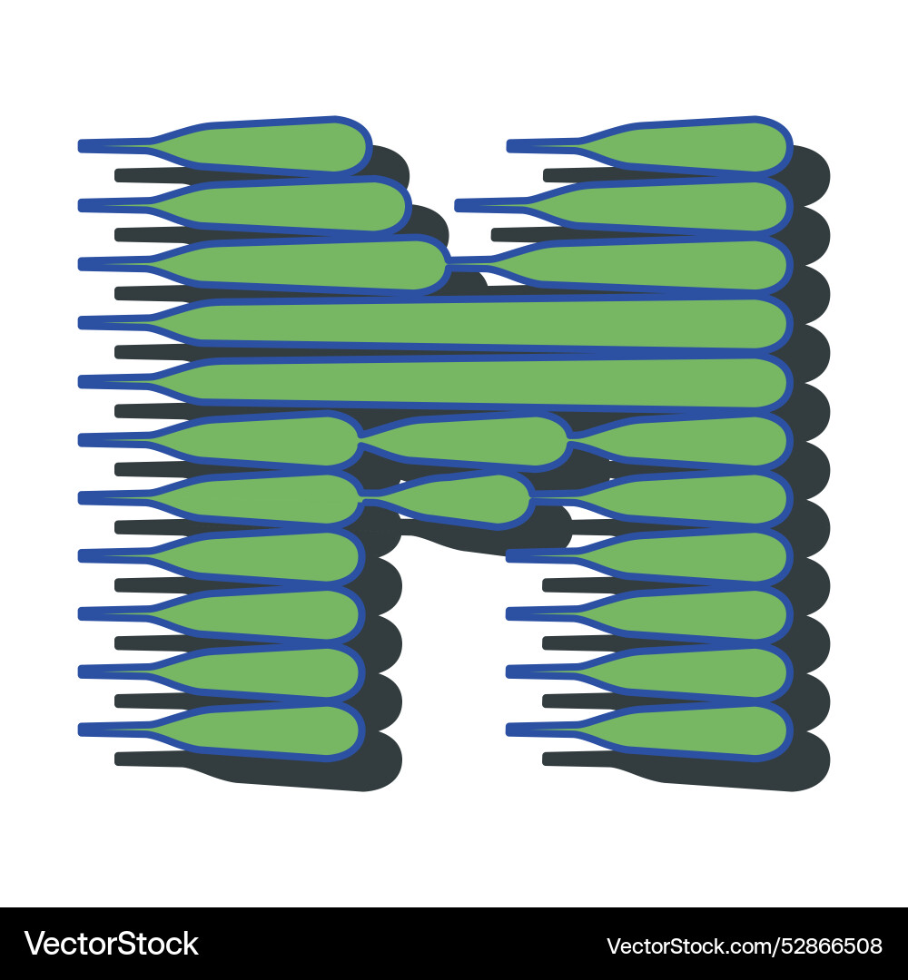 Art wind initial caps font capital letter m design