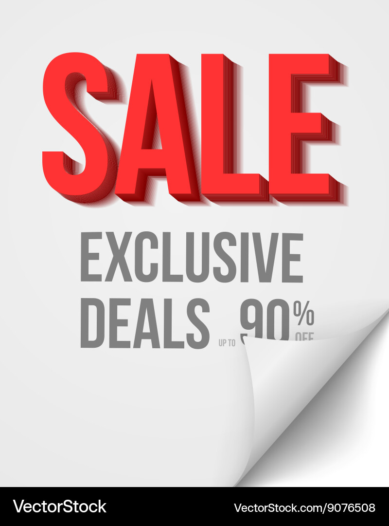 Bended curl paper sticker mockup isolated Vector Image