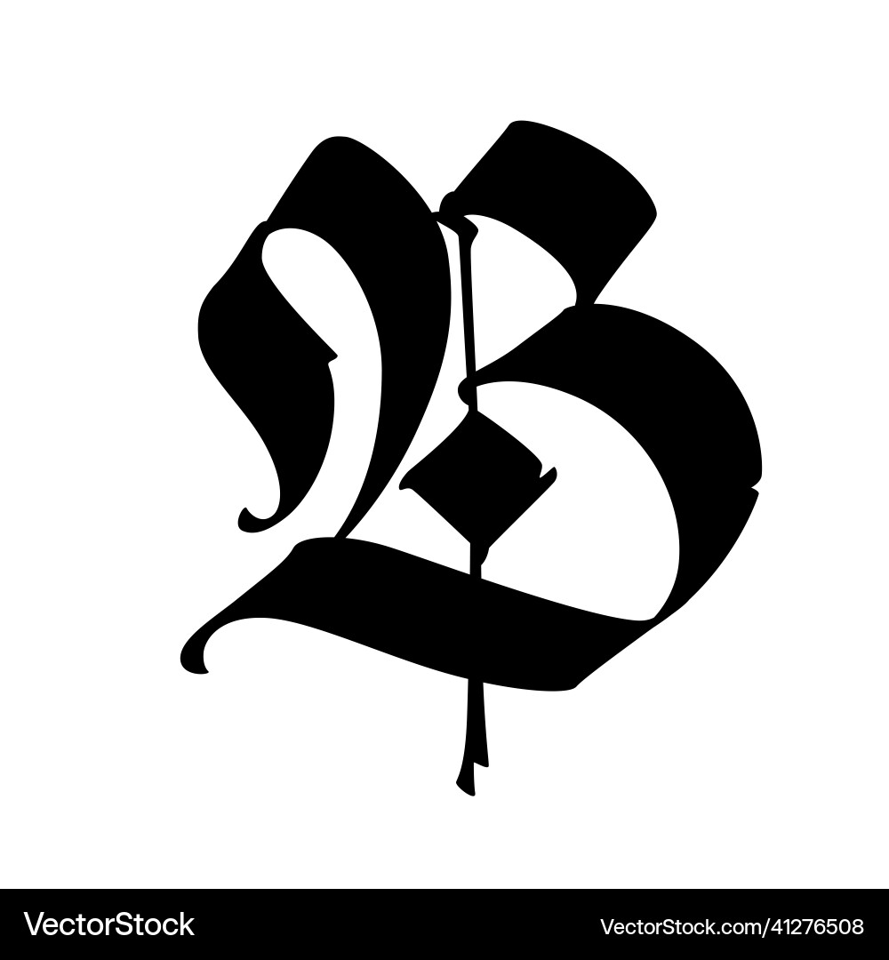 Letter b in the gothic style old alphabet Vector Image